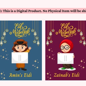 Eid Money Card, 10 Different Designs, Editable Eid Money Envelope ...