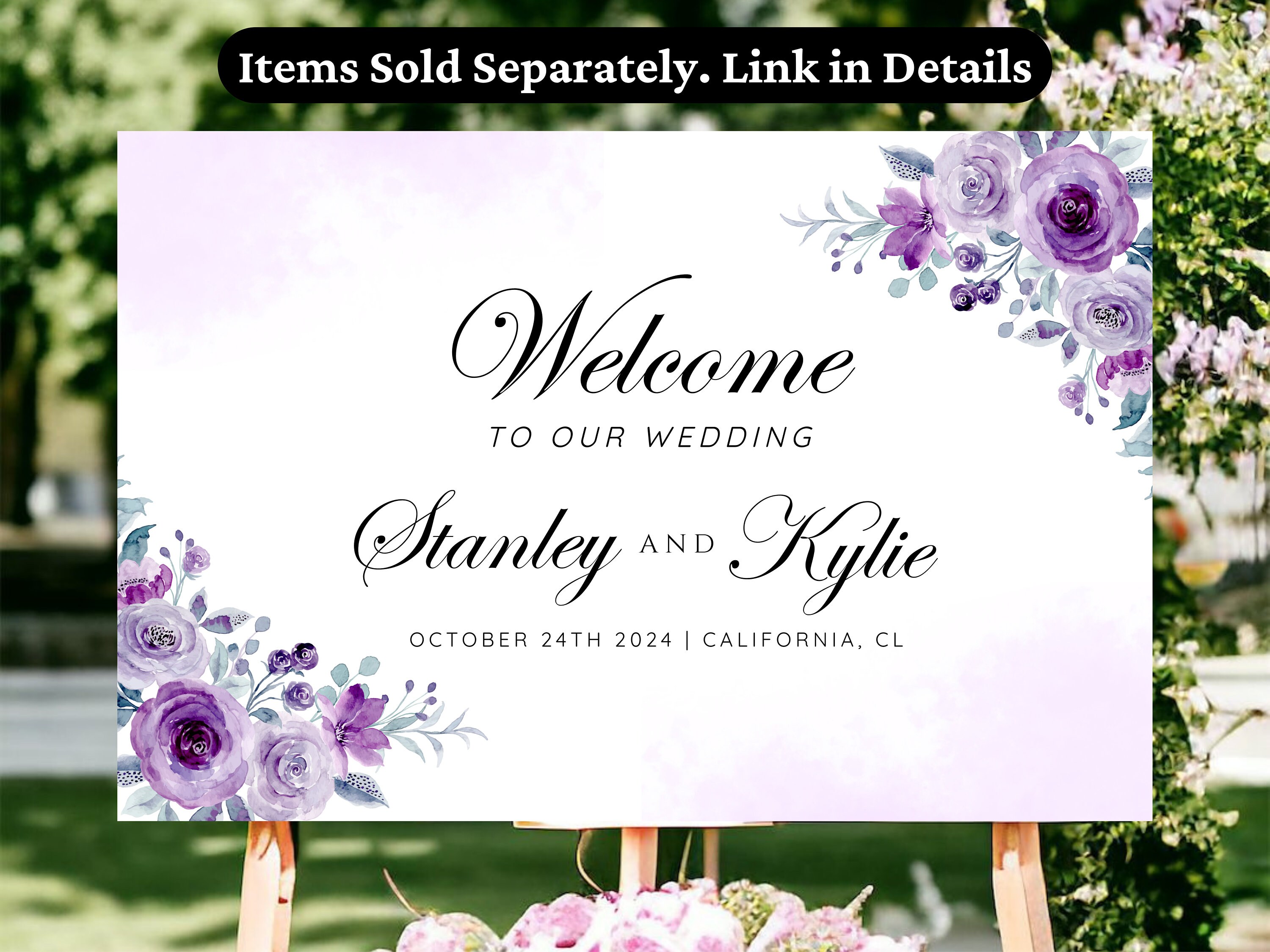 Lavender Wedding Seating Chart Template, Purple Wildflower Seating ...