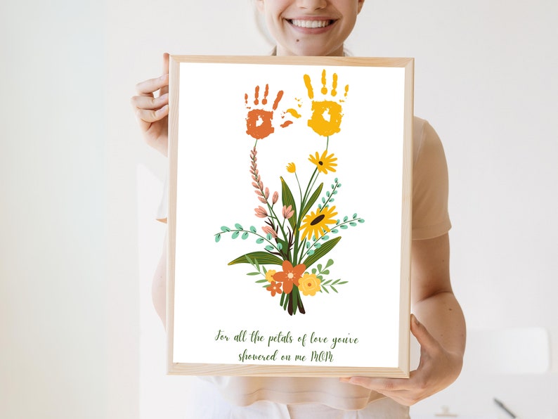 Mother's Day Garden Printable, Mother's Day Craft Handprint Art, Parent ...