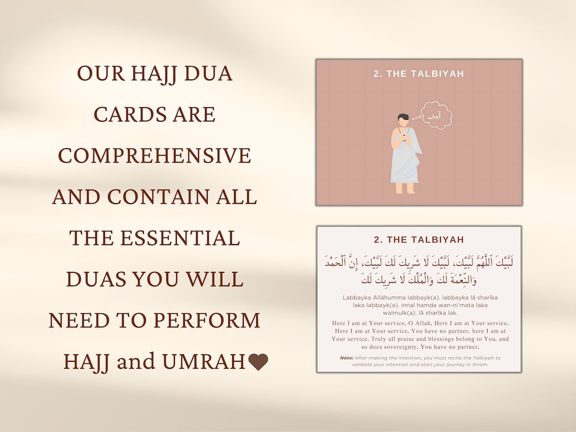 Hajj Dua Cards, Printable Hajj Duas, Hajj Dua Flashcards, Hajj Dua Book, Umrah Islamic Dua Cards ...