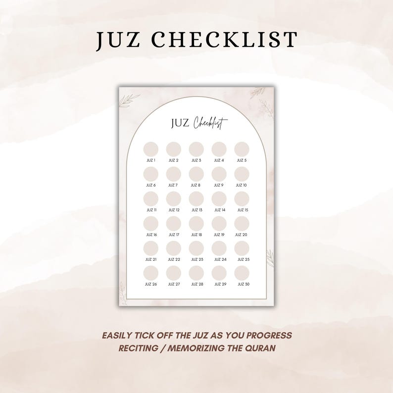 Digital Quran Journal, Quran Tracker PDF, Quran Study Planner, Quran ...