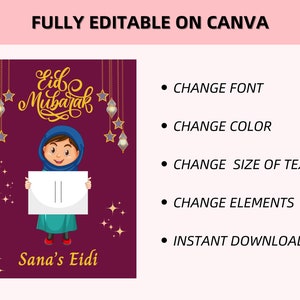 Eid Money Card, 10 Different Designs, Editable Eid Money Envelope ...