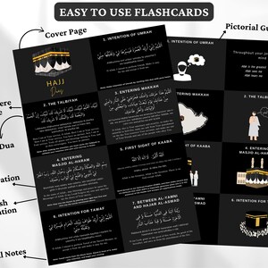 Hajj Dua Cards, Black Hajj Duas Printable Cards, Hajj Dua Flashcards ...