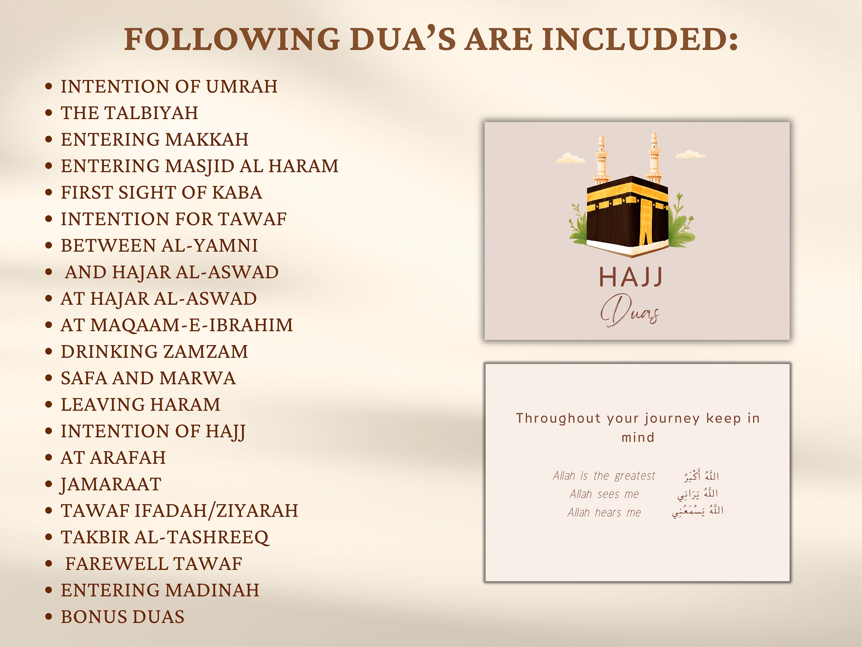 Hajj Dua Cards, Printable Hajj Duas, Hajj Dua Flashcards, Hajj Dua Book ...