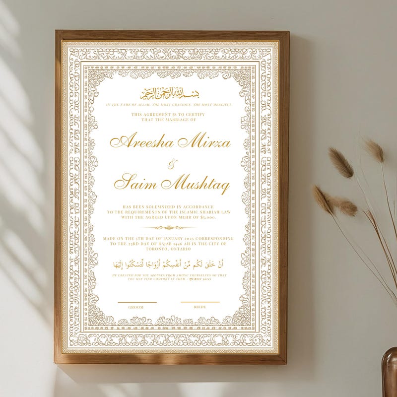 Nikkah Signing Template - Etsy UK