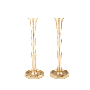 Gold Bamboo Candlestick Set - Small - Etsy