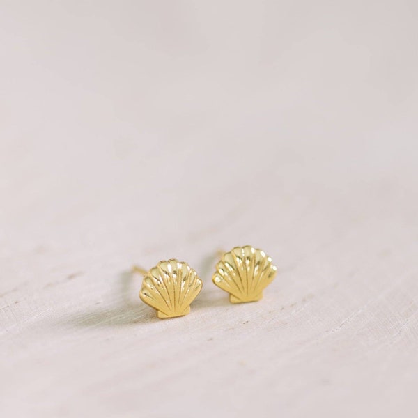 Gold Shell Earrings - Etsy