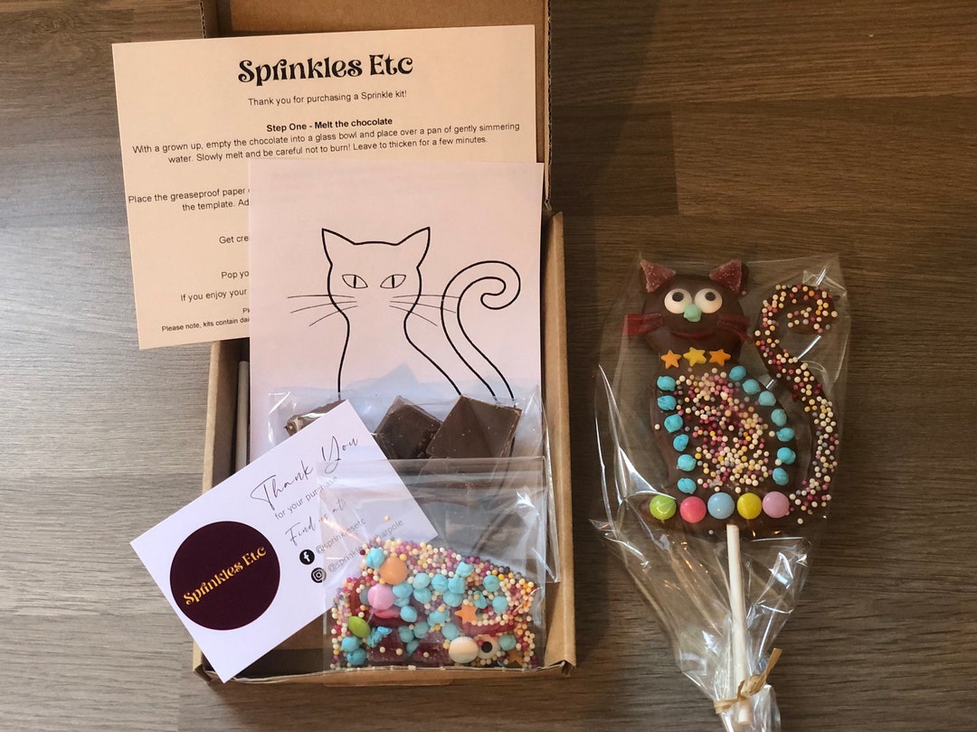 Cat Sprinkle Pop Kit 40g Make Your Own Chocolate Lollipop Kit, Activity ...