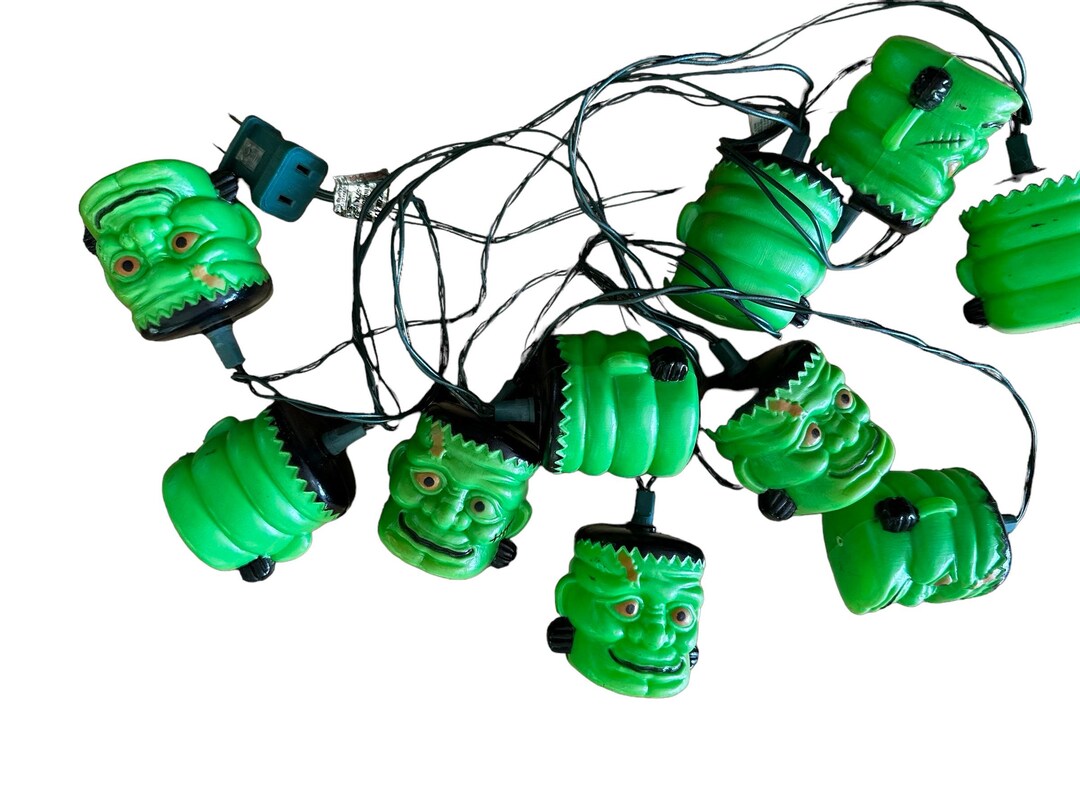 Vintage Halloween Frankensteins Monster String Lights Green ...