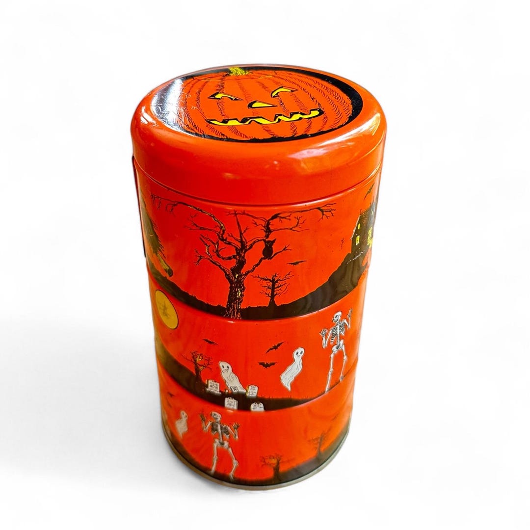 Vintage Halloween Canister General Can Co. - Etsy