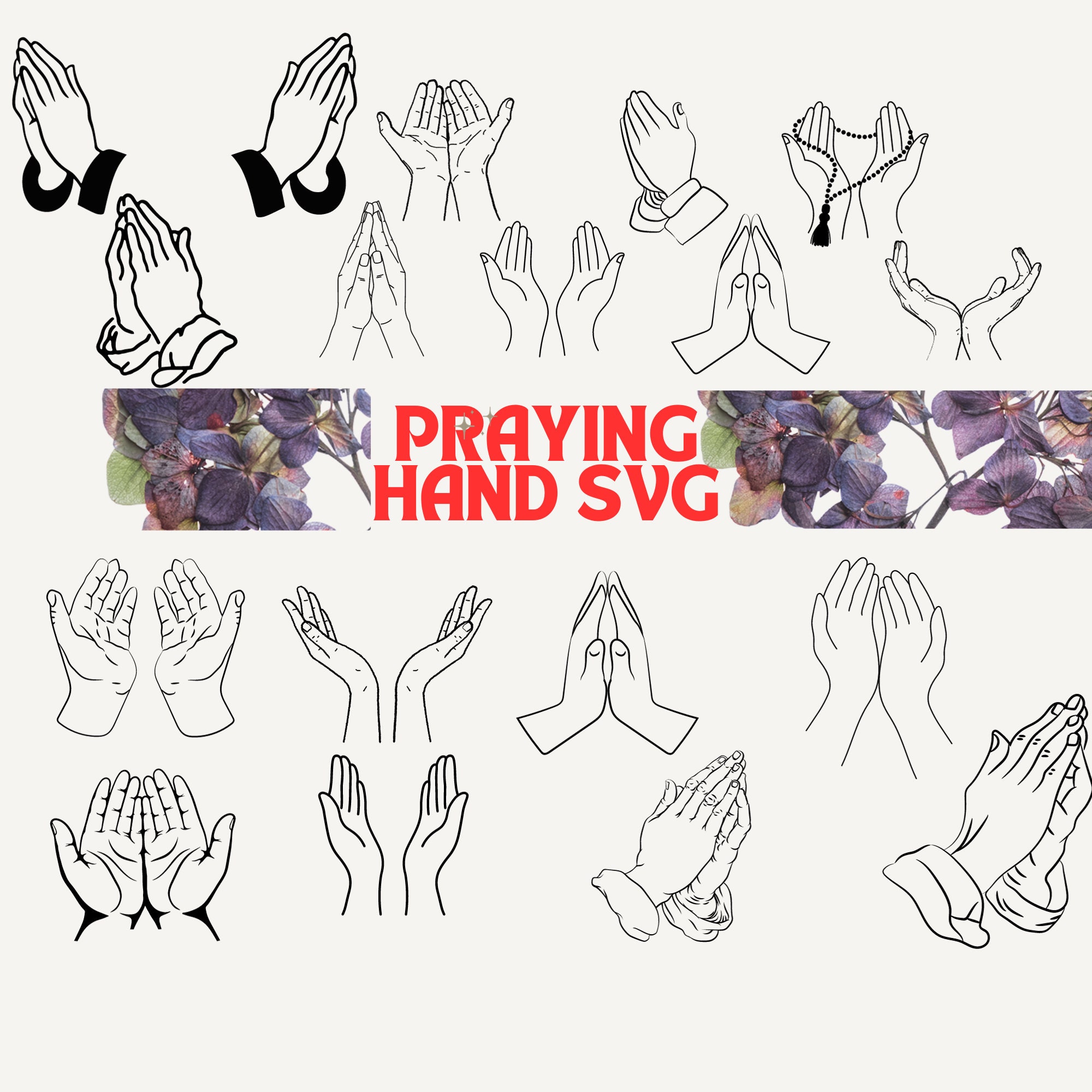 PRAYING HANDS SVG, Praying Hands Clipart, Praying Hands Svg Cut Files ...
