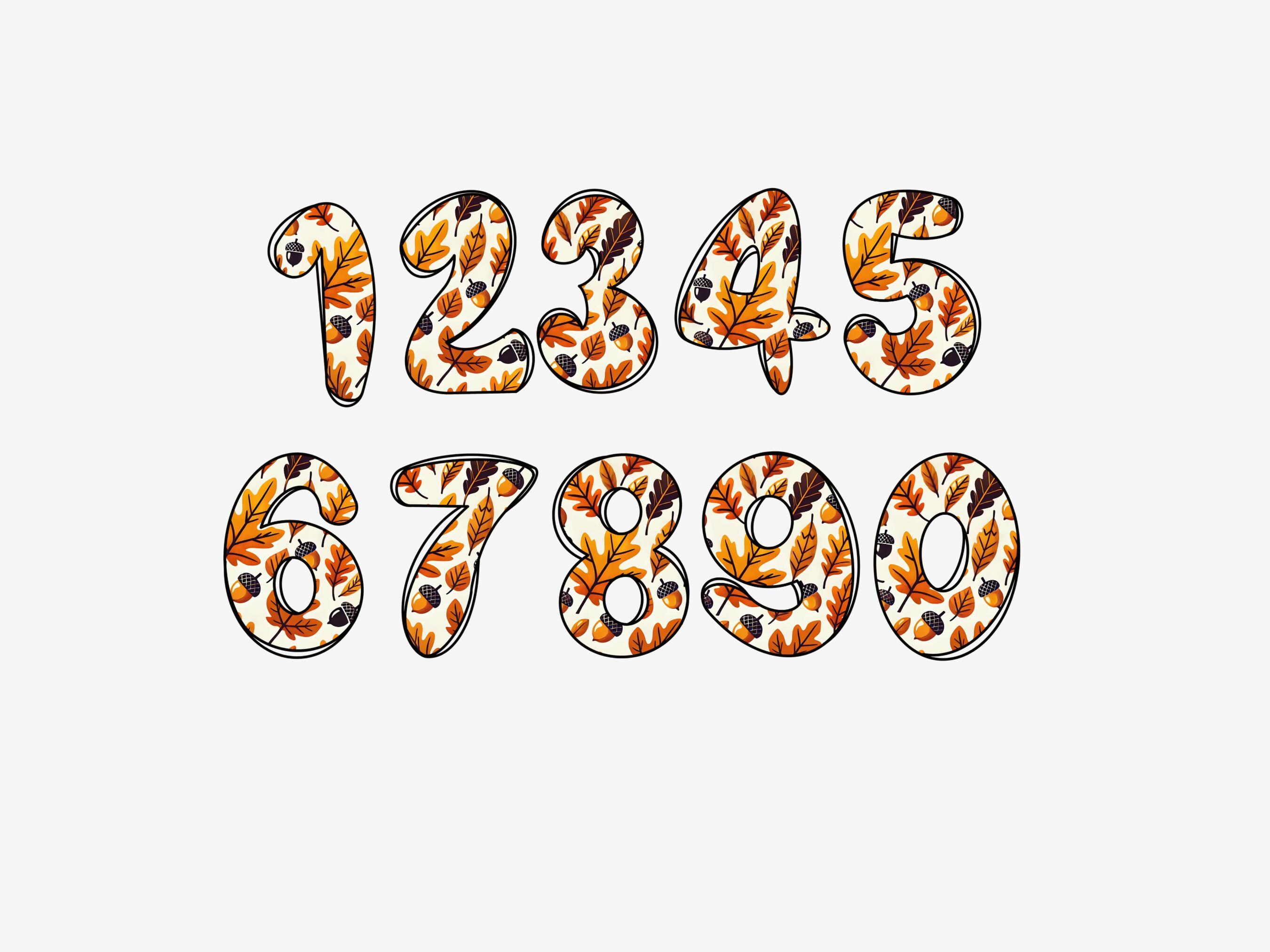 Autumn Leaf Alphabet Doodles, Instant Download PNG Files ...