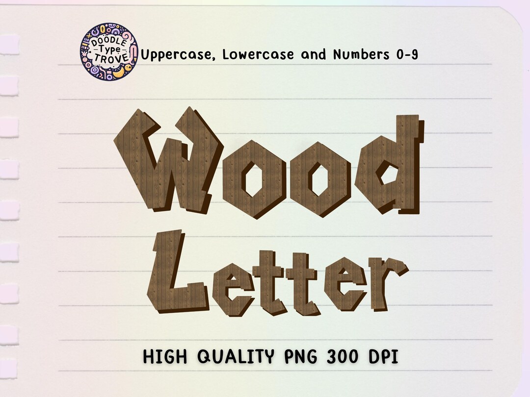Wood Alphabet Doodles | Hand-drawn Letters Clipart | Instant Download ...