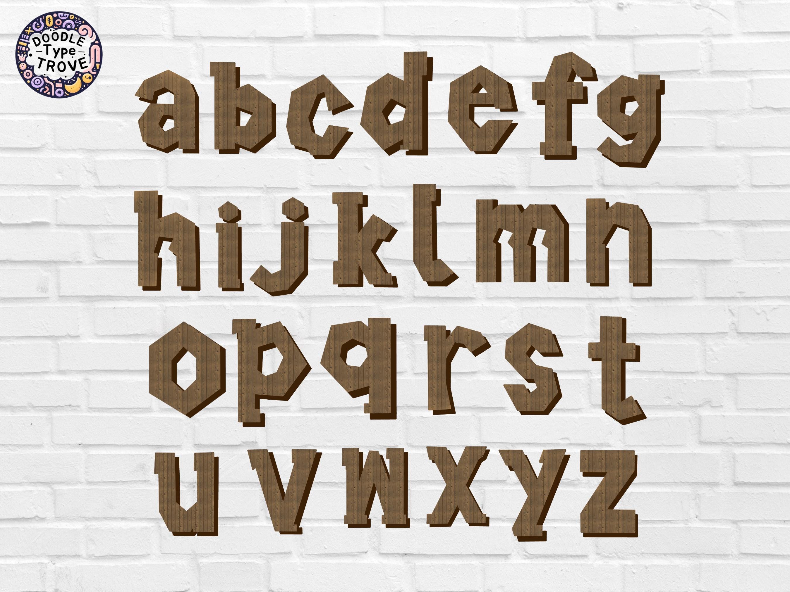 Wood Alphabet Doodles | Hand-drawn Letters Clipart | Instant Download ...