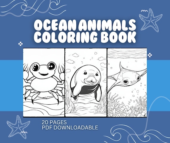Printable Ocean Animals Coloring Pages Ocean Animals Coloring Vector