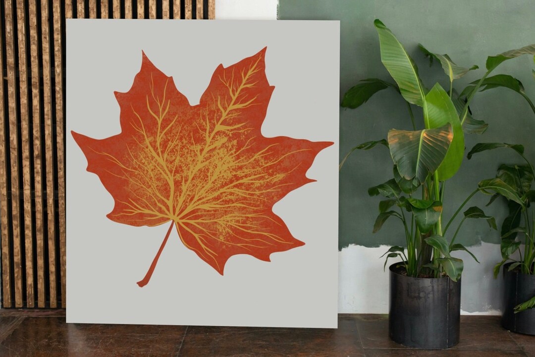 Digital Autumn Leaf Poster - Etsy