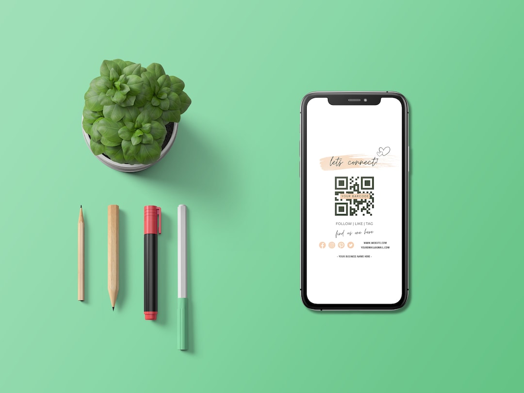Lets Connect QR Code Template Hairdresser, Payment Qr Code Qr Sign ...