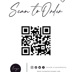 Scan to Order QR Code Template Hairdresser, Payment Qr Code Qr Sign ...