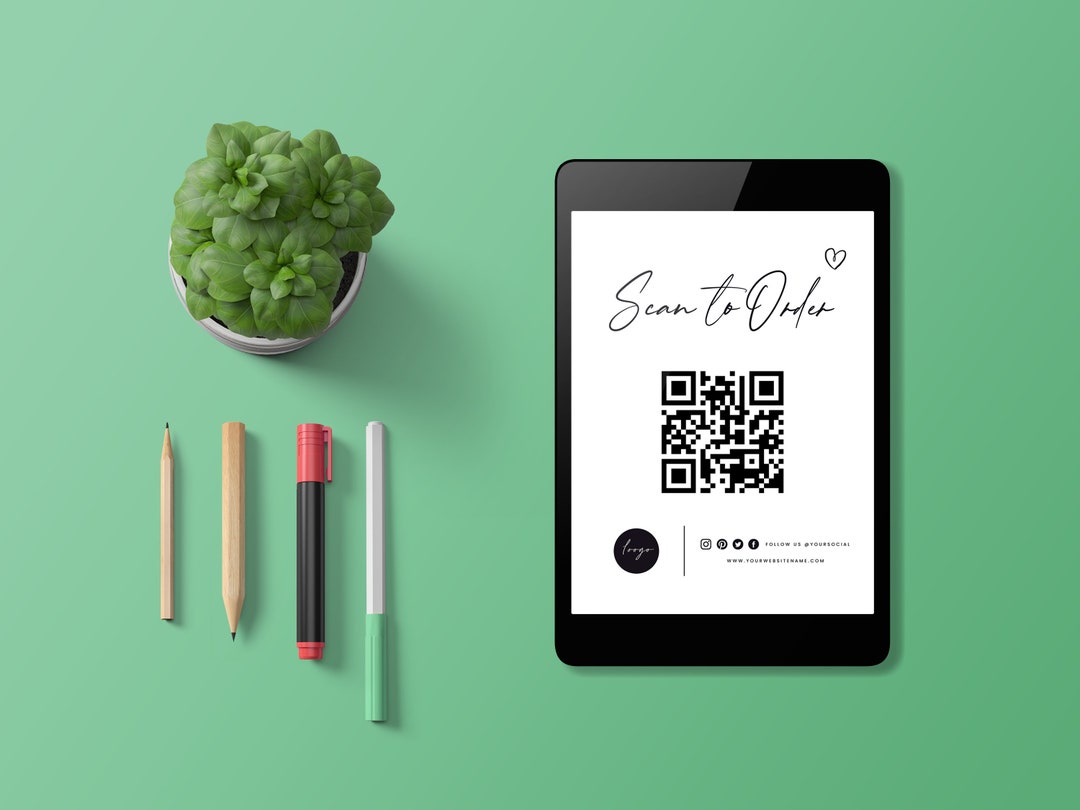 Scan to Order QR Code Template Hairdresser, Payment Qr Code Qr Sign ...