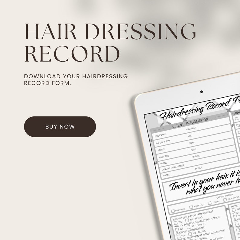 Hairdressing Client Record Form, Waiver Form, New Client Form, Canva ...