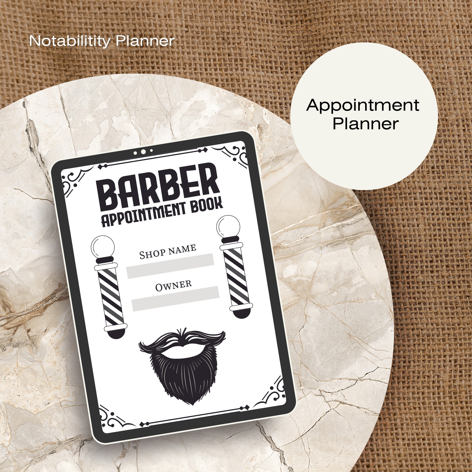 Digital Barber Appointment Planner, Weekly Salon Planner, MRR Schedule ...