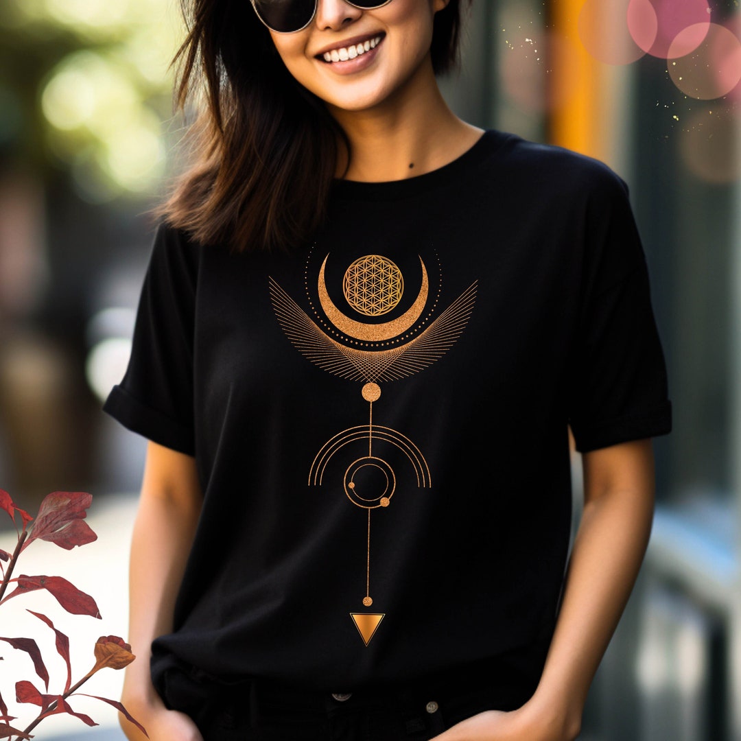 Flower of Life T-shirt Sacred Geometry Symbols Shirt Mystical Spiritual ...