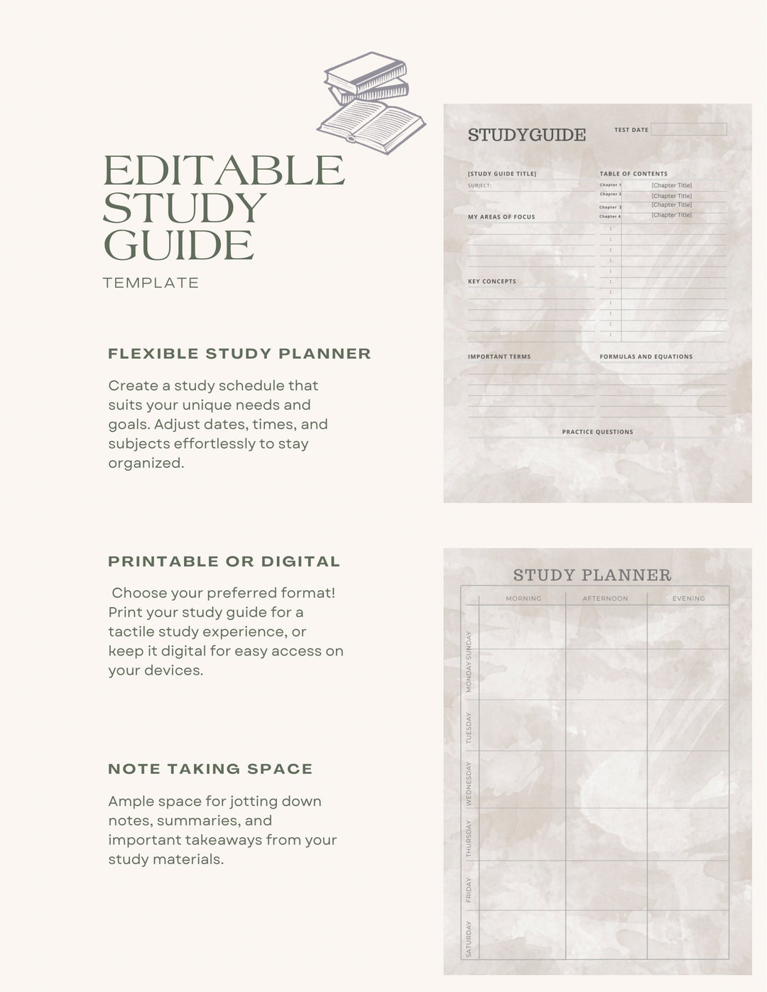 Editable Study Guide Template - Customize Your Learning Journey - Etsy