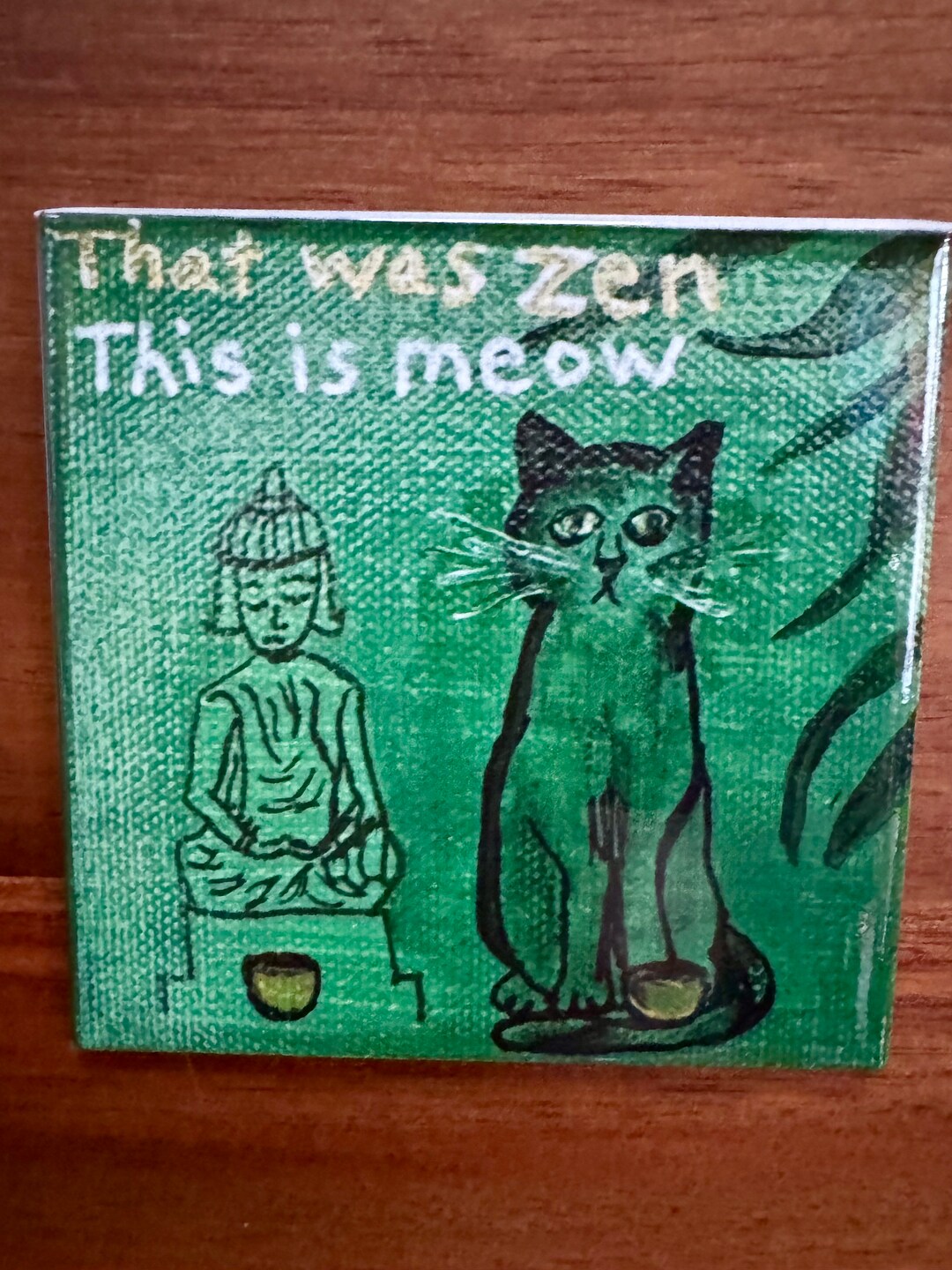 Mini Meme Magnet: Zen Kitty - Etsy