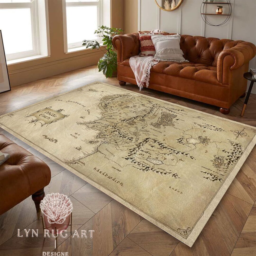 Lord of the Ring Map Rug, Map Rug Carpet, LOTR Map Rug, Map Rug, Map ...