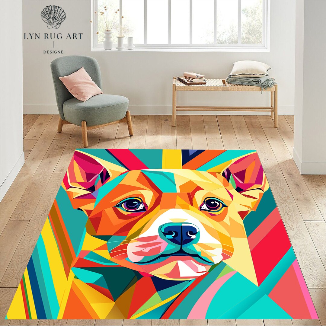Cute Dog Rugs, Colorful Cute Dogs, Dog Themed Rug, Soft Non-slip Base ...