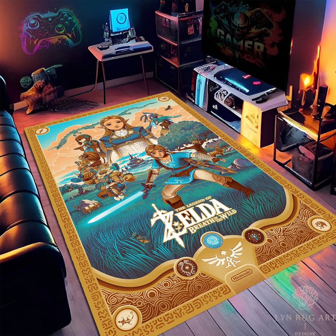 Zelda Rug, Legend of the Zelda, Zelda Pattern Rug, Game Rug,game Room ...