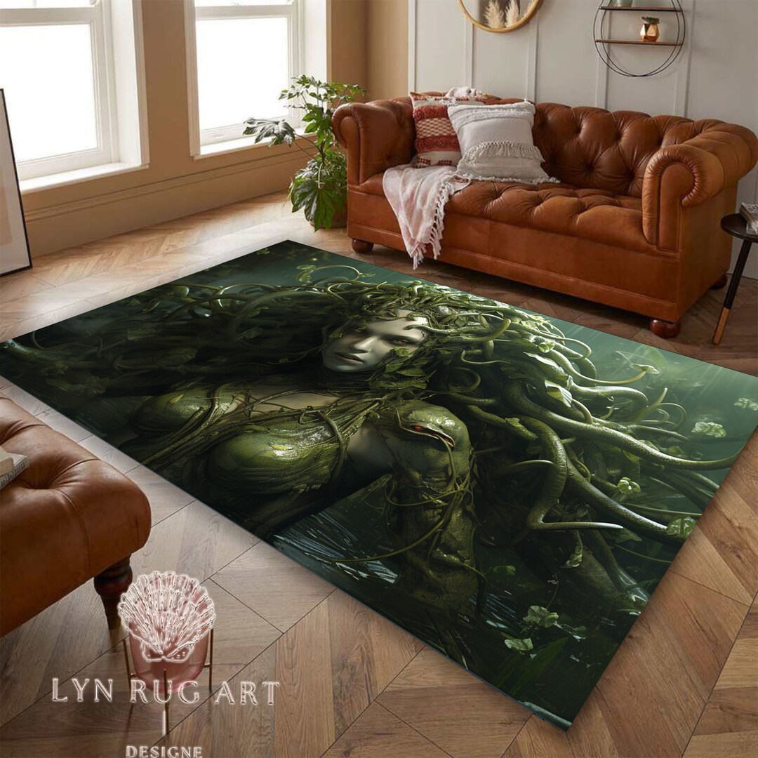 Mythologic Rug Medusa Rugmyth Pattern Rugmyth Theme - Etsy