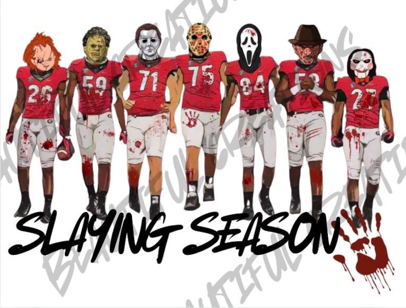 Geaorgia Bulldogs Horror Themed Template - Etsy