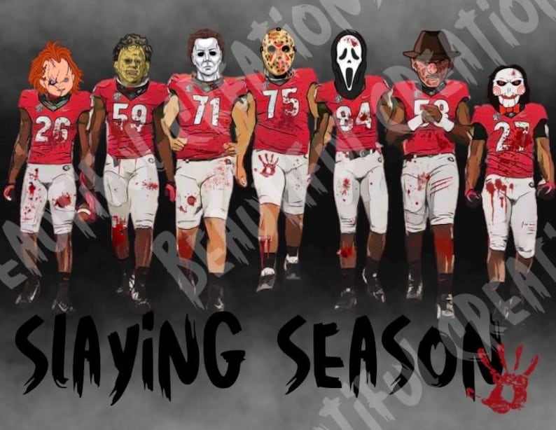 Geaorgia Bulldogs Horror Themed Template - Etsy