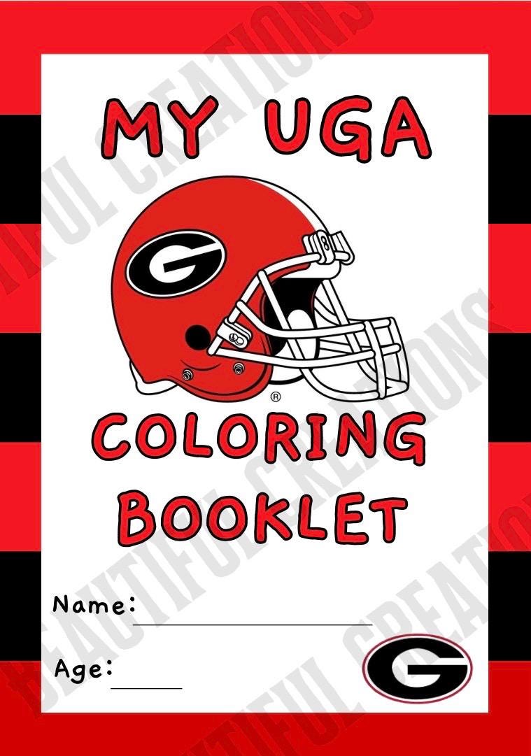 UGA Georgia Football Coloring Book - Etsy