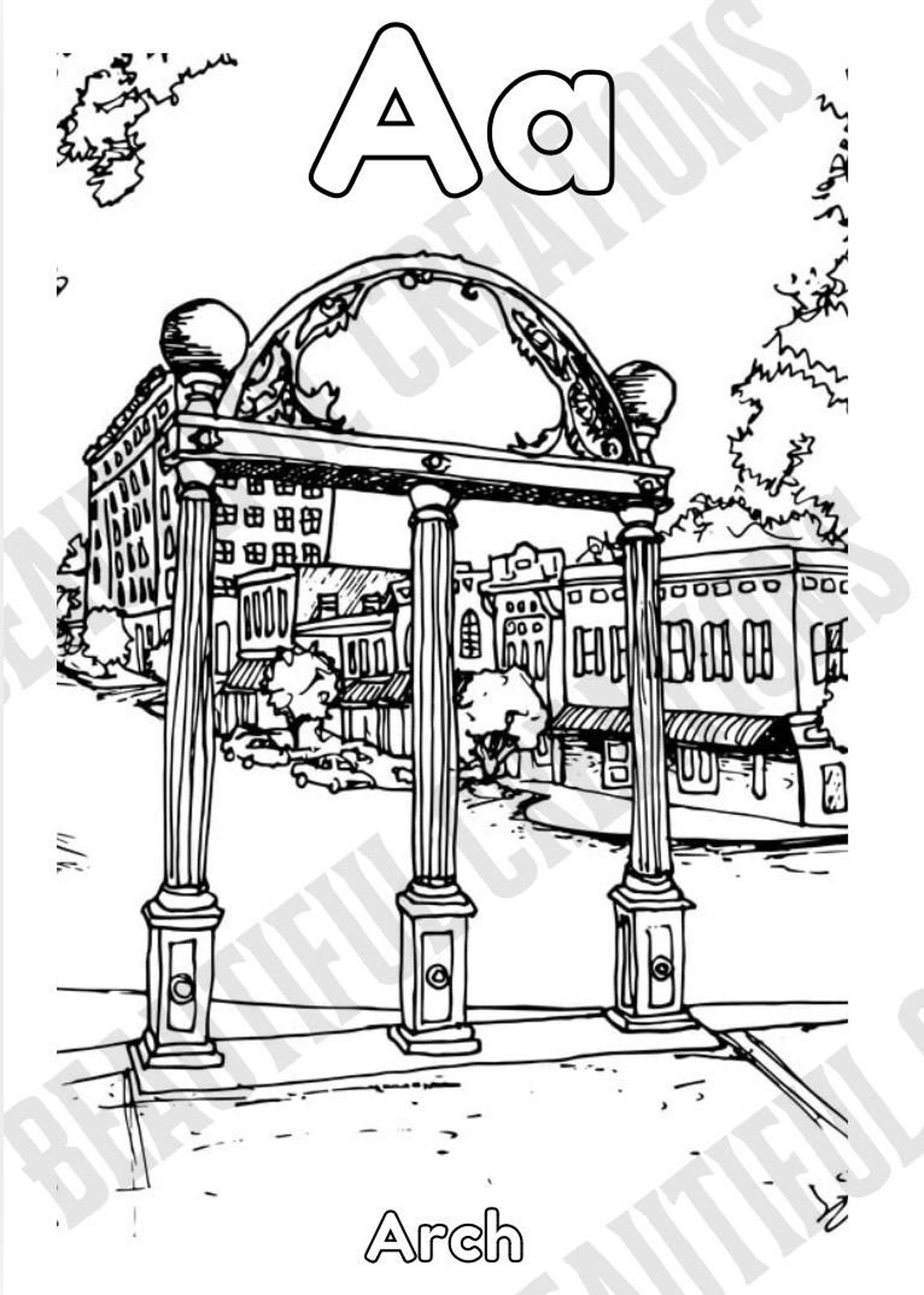 UGA Georgia Football Coloring Book - Etsy