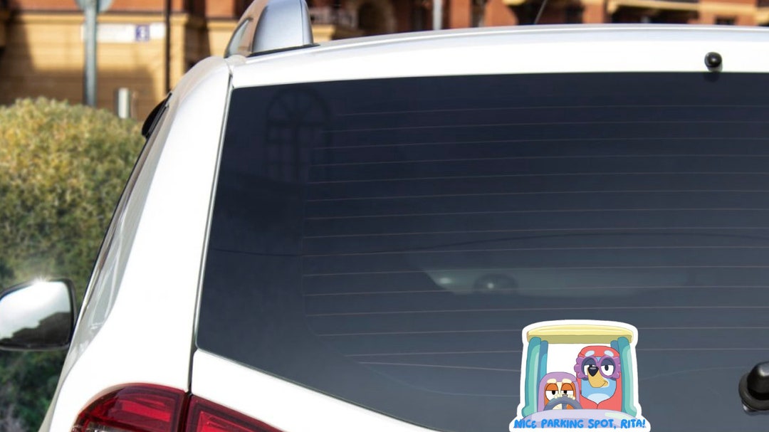 Bluey Holographic Car Window Decal, Nice Parkin Spot Car Decal, Nice ...