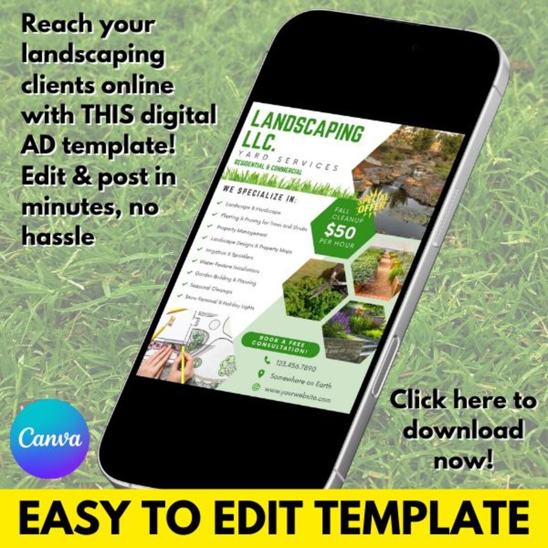 Use THIS Template to Reach Your Landscaping Clients Online! Digital ...
