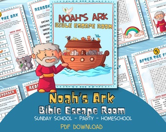 Noah's Ark Bible Escape Room for Kids Printable PDF DIY Youth Group ...