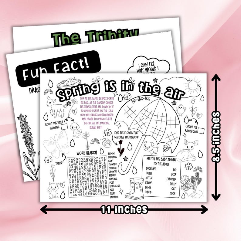 Spring Bible Kids Activity Sheets With Science Sunday School Handout ...