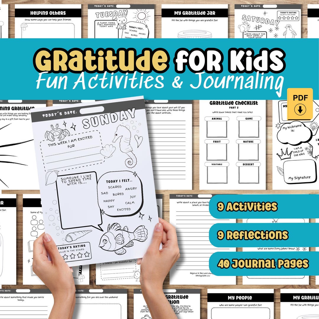 Grateful Kid Activities Printable Daily Reflection Journal Printable ...