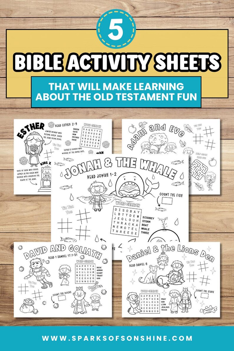 Bible Activity Printable Bible Worksheet Sunday School Lesson Plan ...