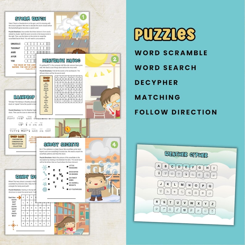 Weather Escape Room Bible Activity Science Game Christian Classroom ...