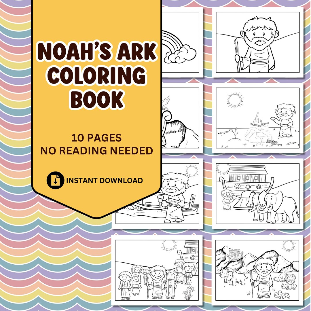 Coloring Kindergarten Bible Noahs Ark Coloring Book Christian Noah ...