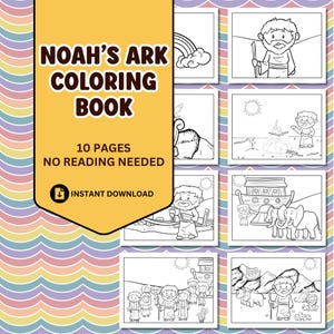 Coloring Kindergarten Bible Noahs Ark Coloring Book Christian Noah ...