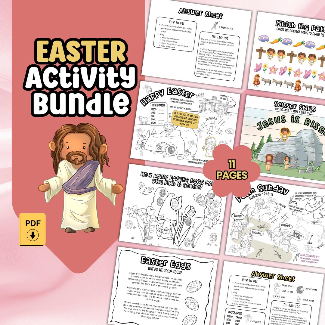Spring Egg Coloring Easter Printables for Kids Sunday School Palm ...