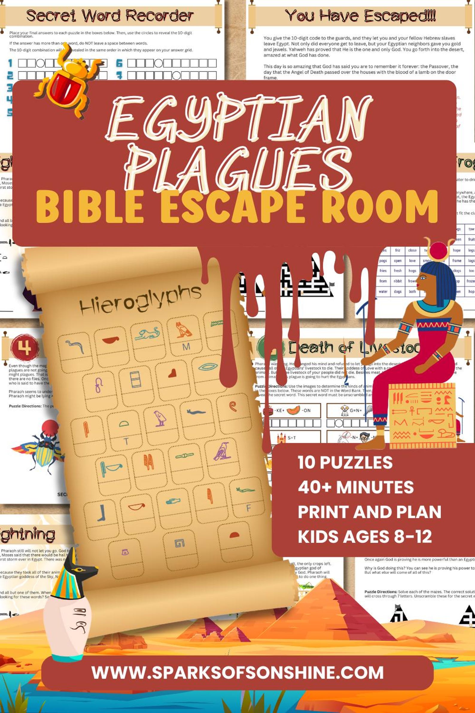 Bible Escape Room With Moses and the Plagues of Egypt Print and Play ...