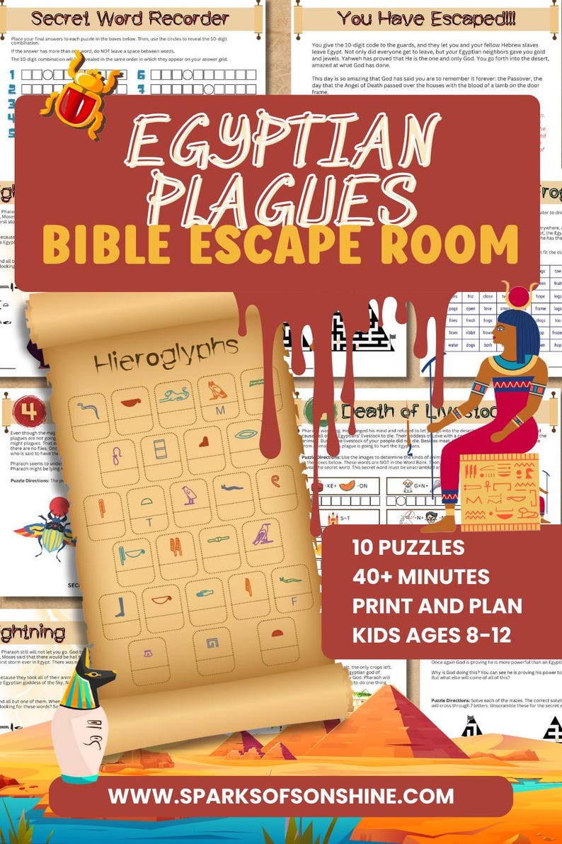 Bible Escape Room With Moses and the Plagues of Egypt Print and Play ...