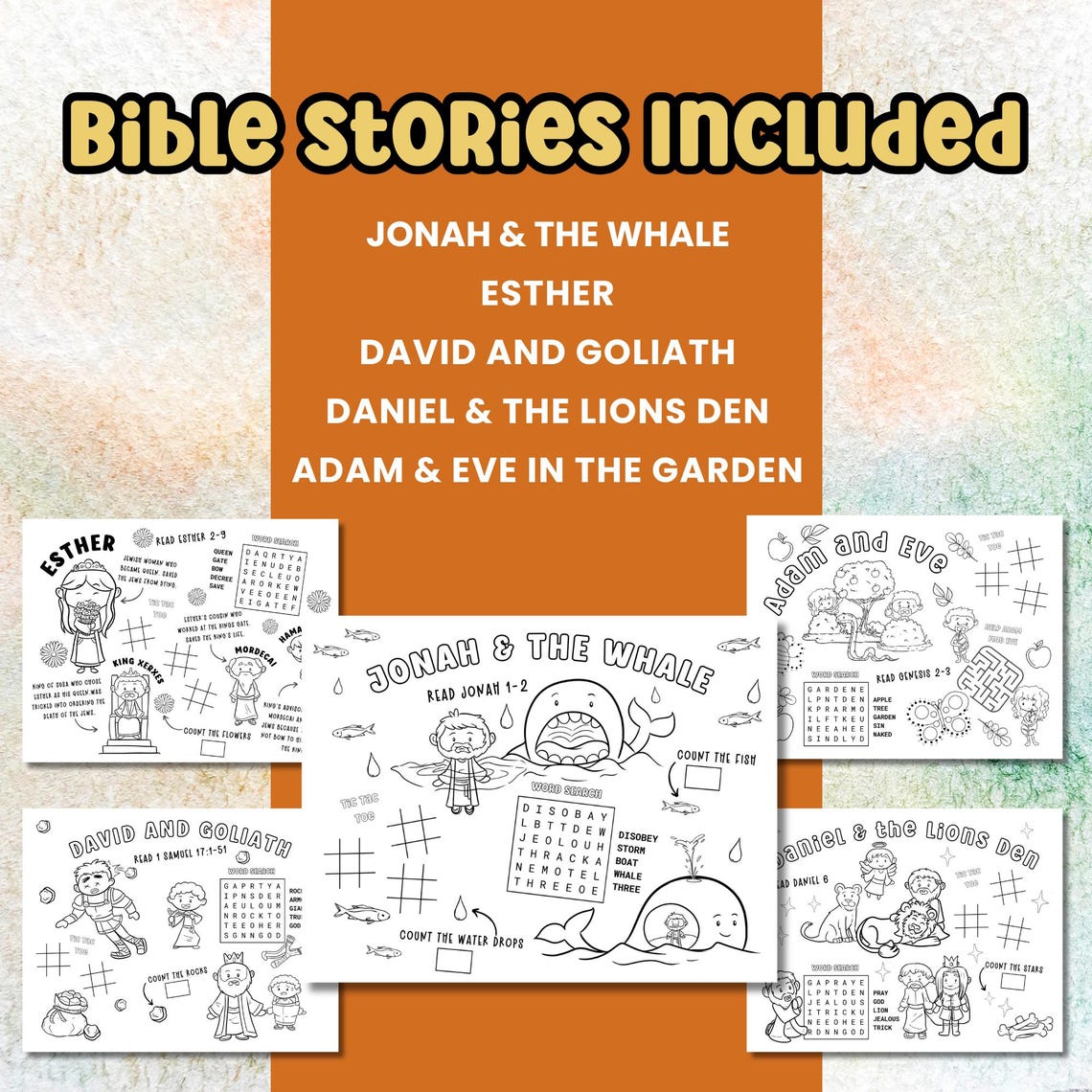 Kid Activities Printable Bible Coloring Page Old Testament Activity ...