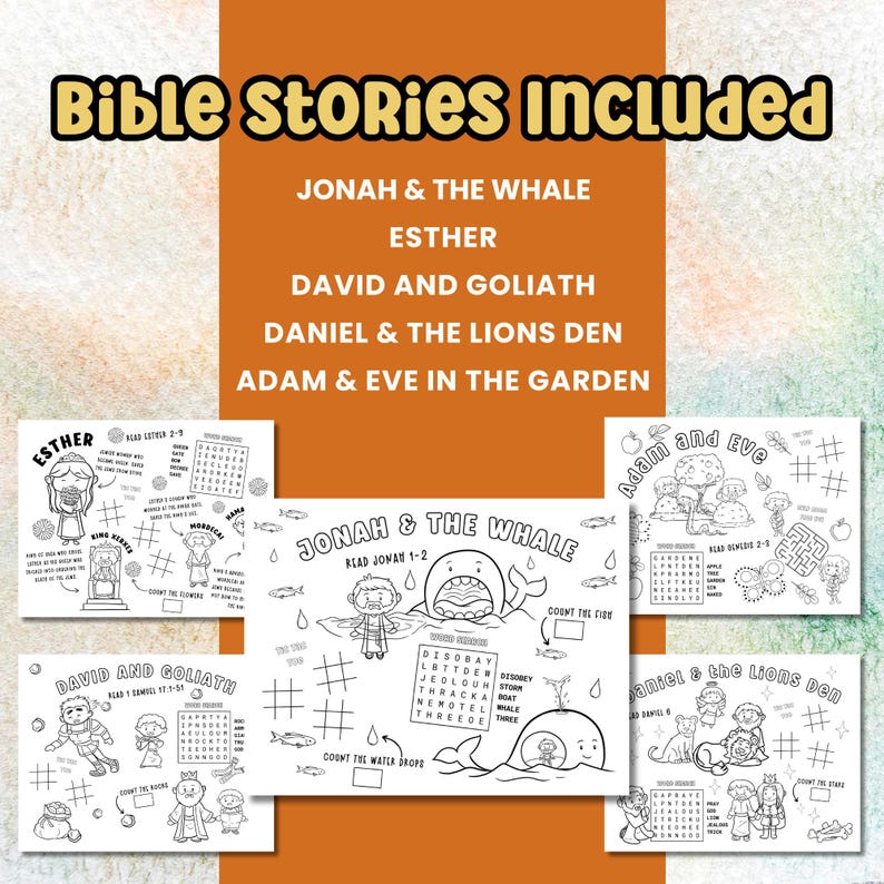 Kid Activities Printable Bible Coloring Page Old Testament Activity ...